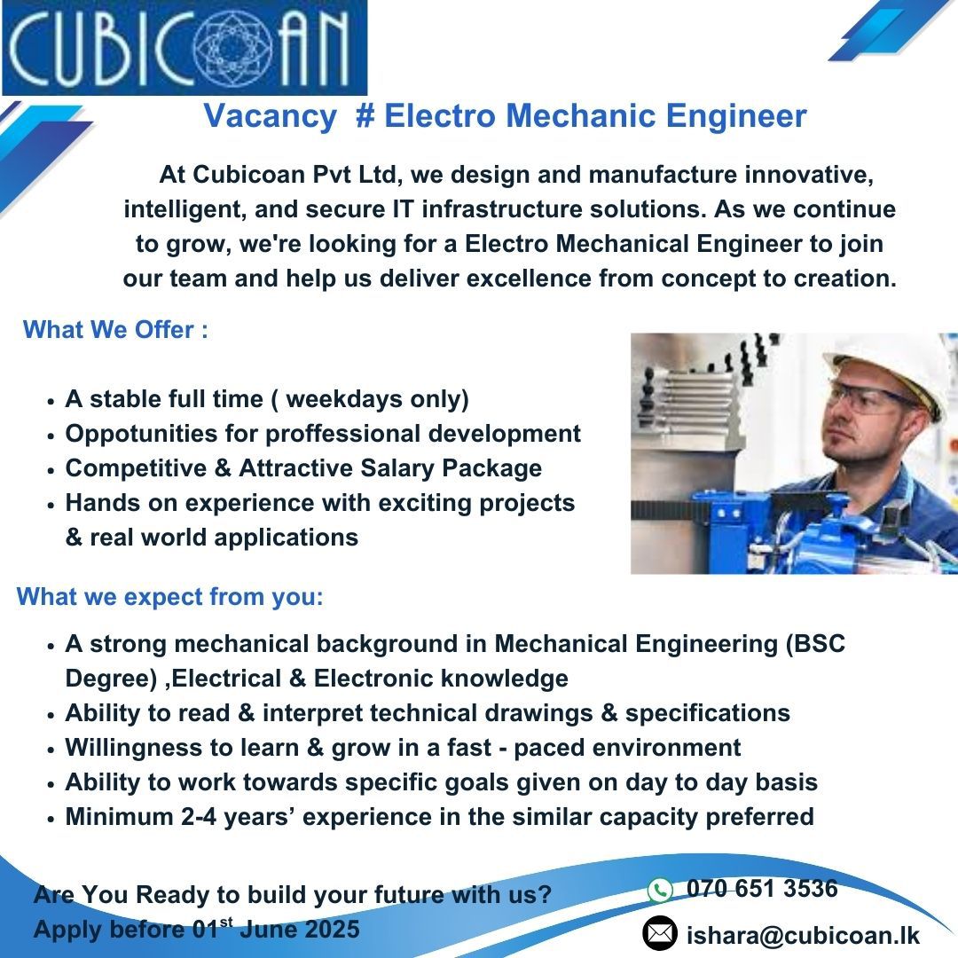 Electro Mechanic Engineer | Homagama