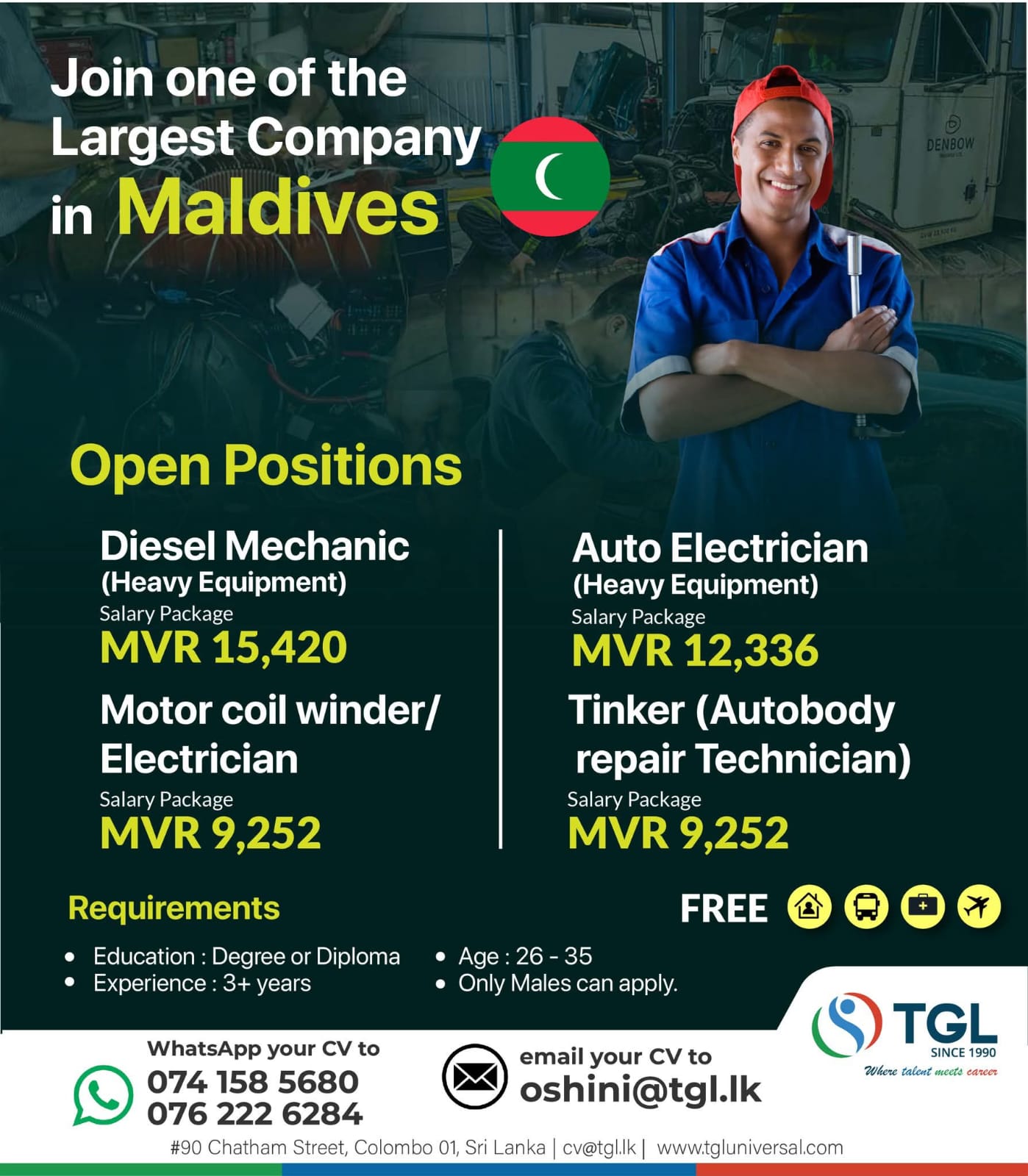 Diesel Mechanic (Heavy Equipment) | Maldives