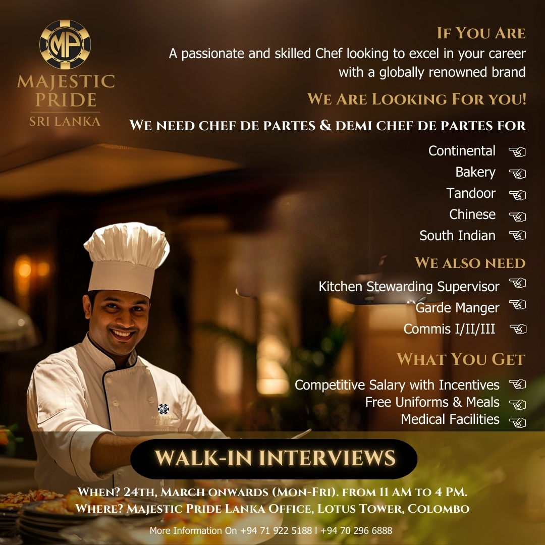 Demi Chef De Partie(Continental)/Demi Chef De Partie(Bakery)/Demi Chef De Partie(Tandoor)/Demi ...