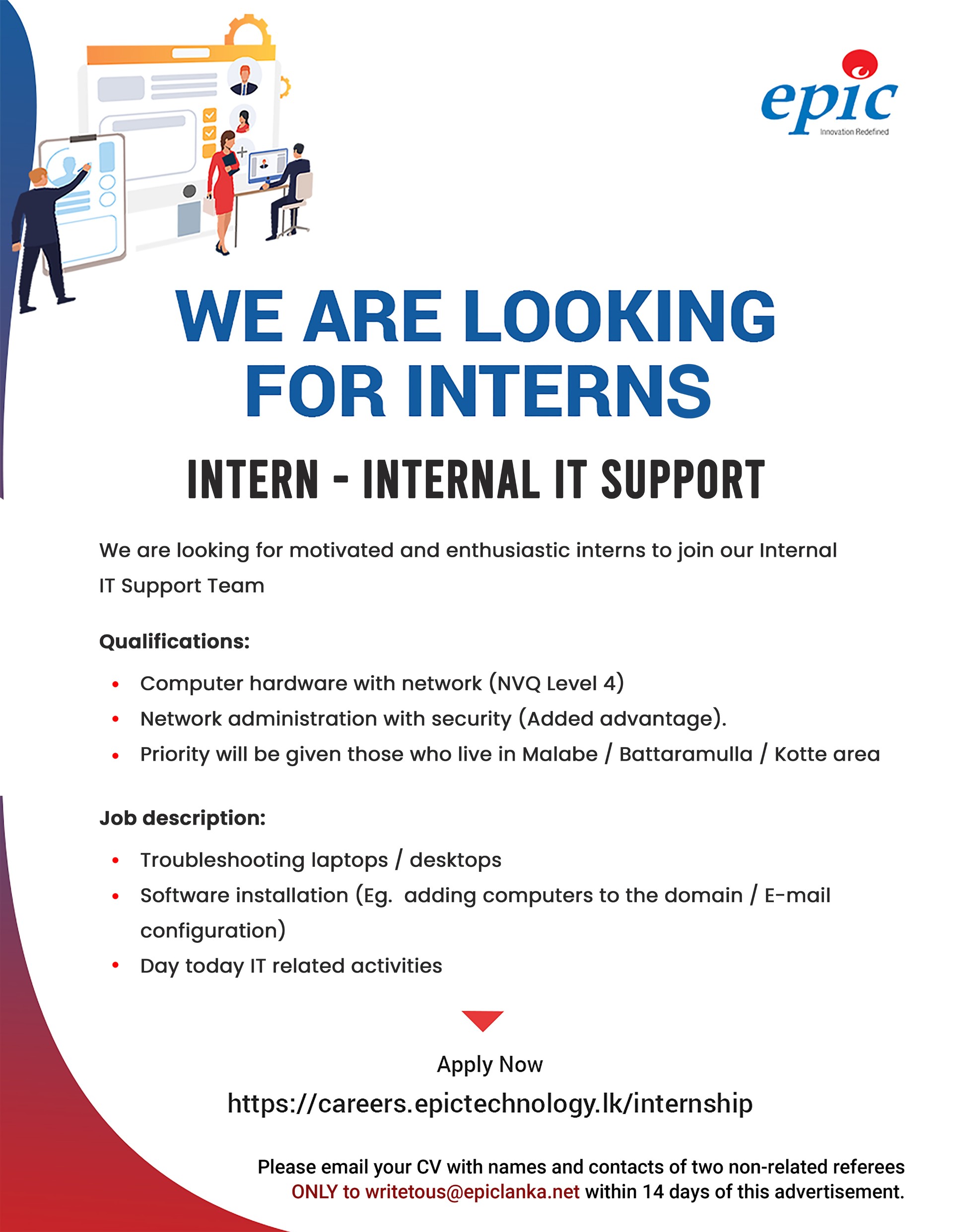 Intern - Internal IT Support | Battaramulla