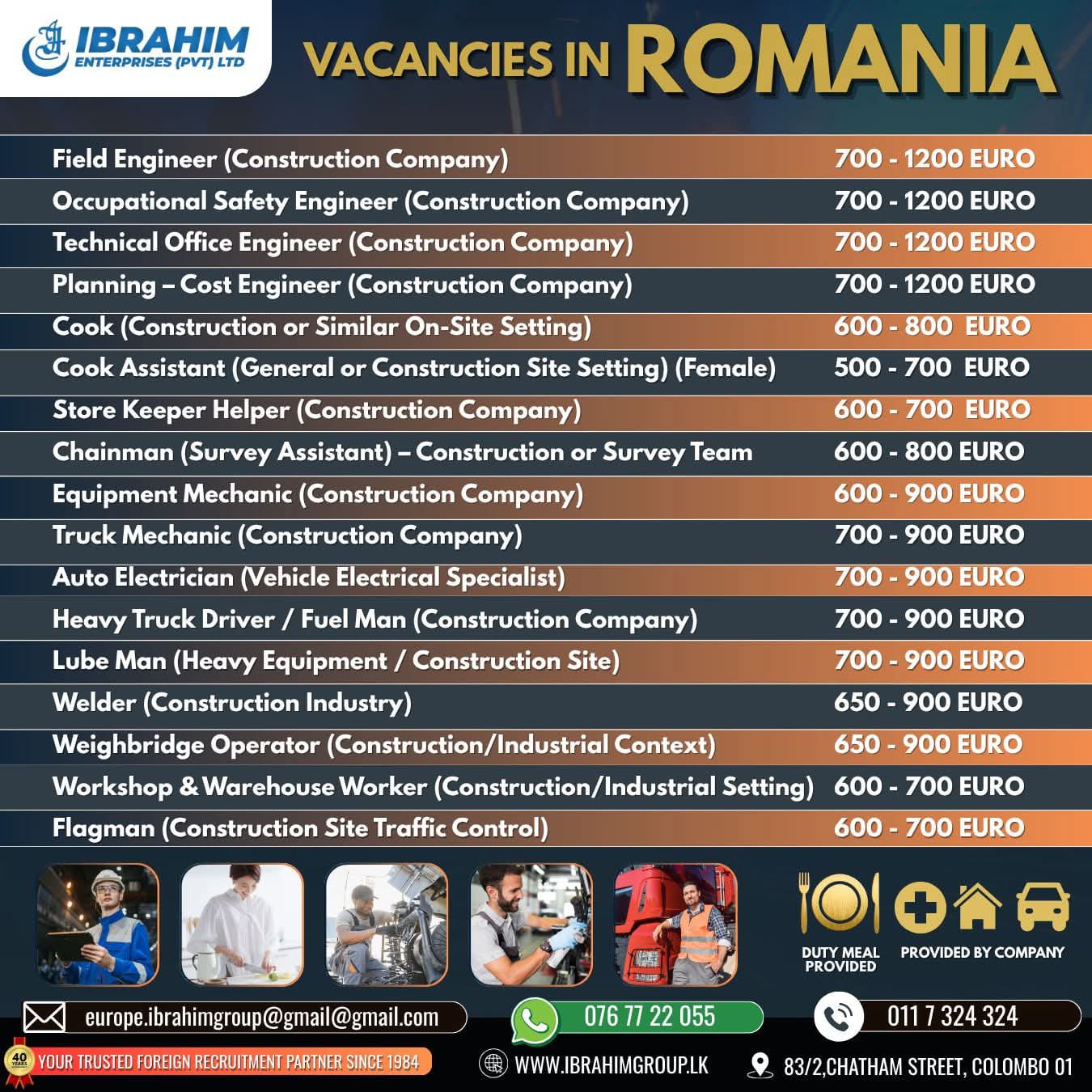 Field Engineer (Construction Company) | Romania