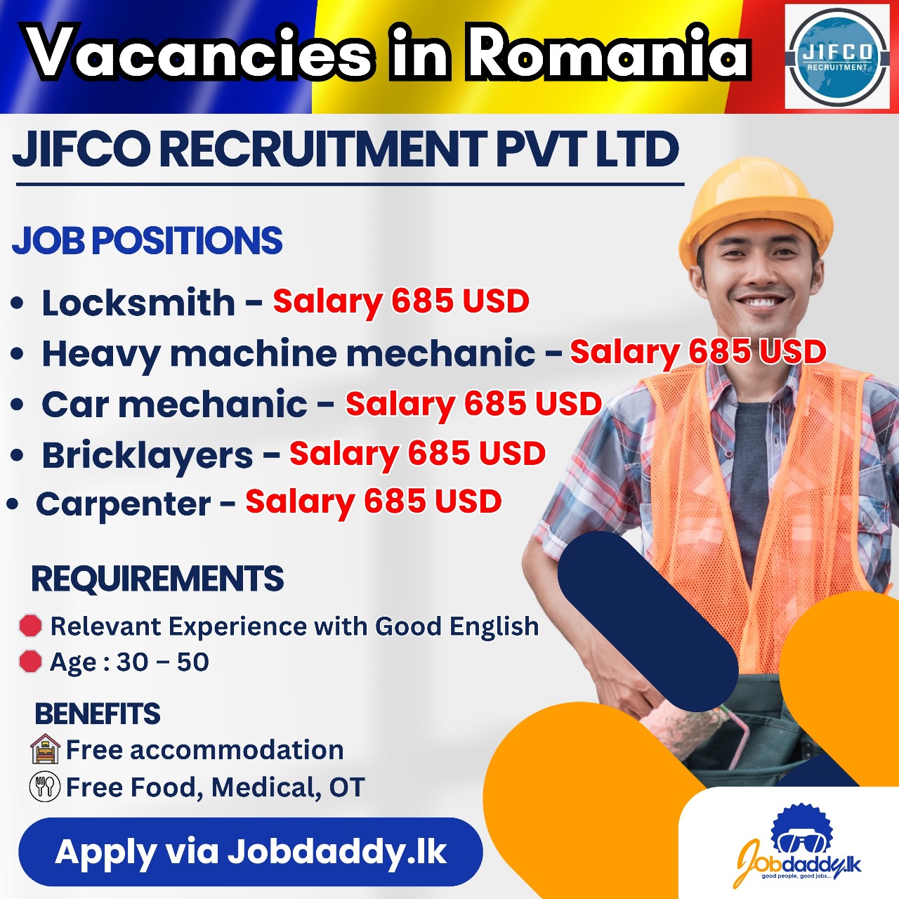 Locksmith / Heavy Machine Mechanic / Car Mechanic / Bricklayer ...