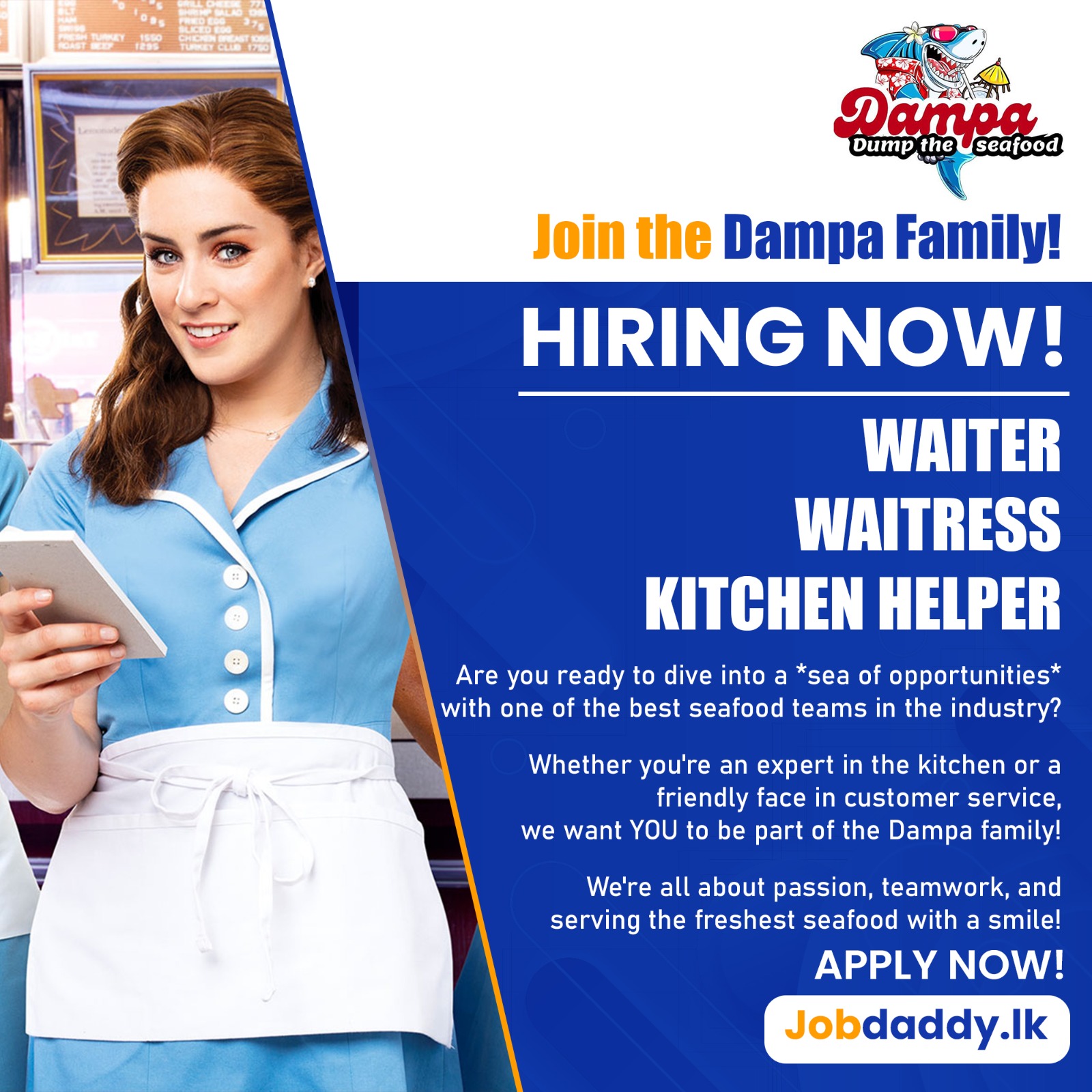 Waiter / Waitress / Kitchen Helper | Colombo