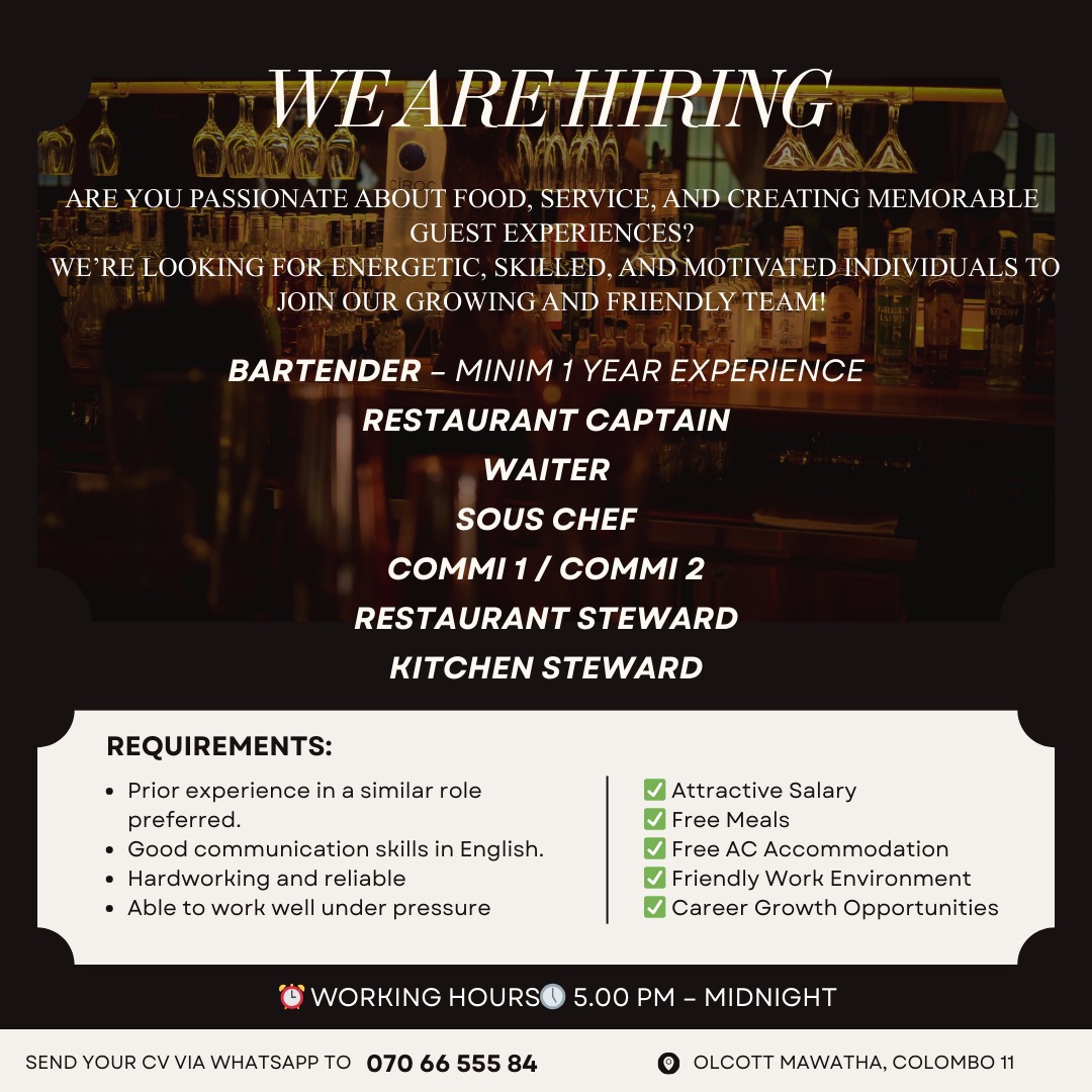 Commis II | Colombo 11 – Pettah