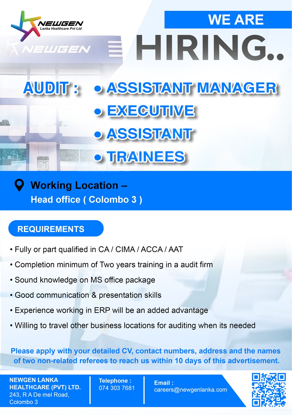 Audit Assistant Manager /Audit Executive /Audit Assistant /Audit ...