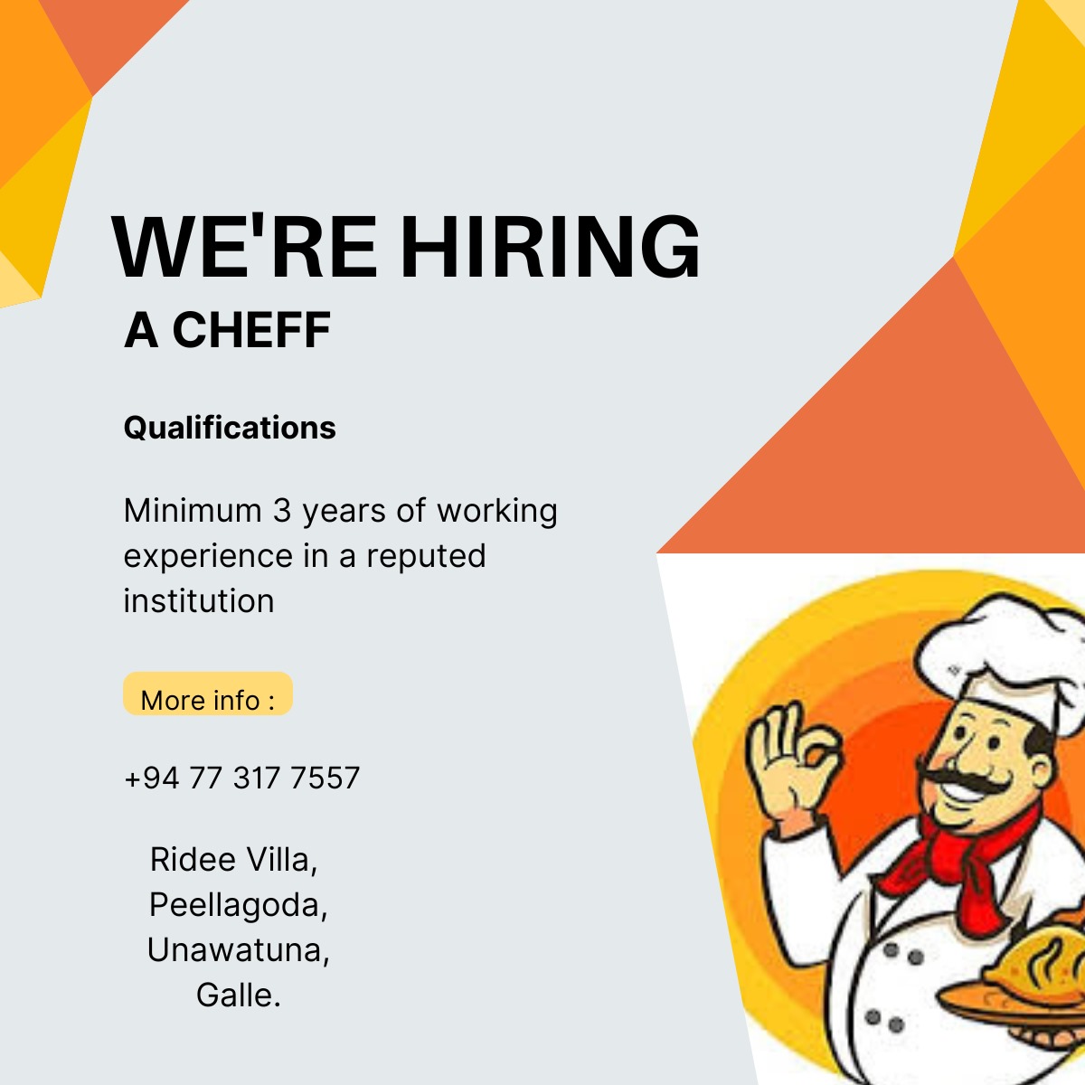 Chef | Galle