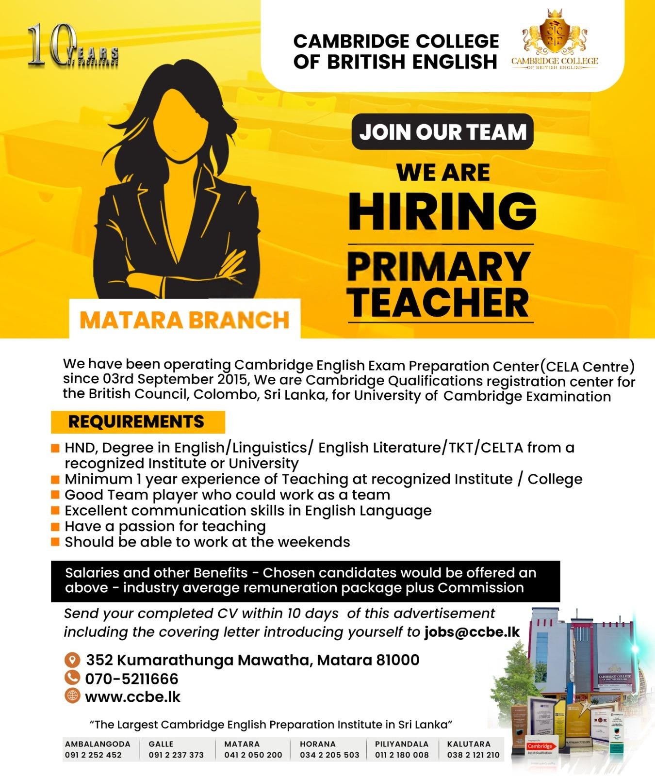 Primary Teacher | Matara